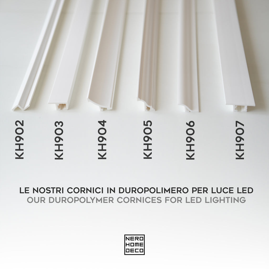 KH907 da 2 metri - Cornici velette per led a soffitto e parete, per do ...
