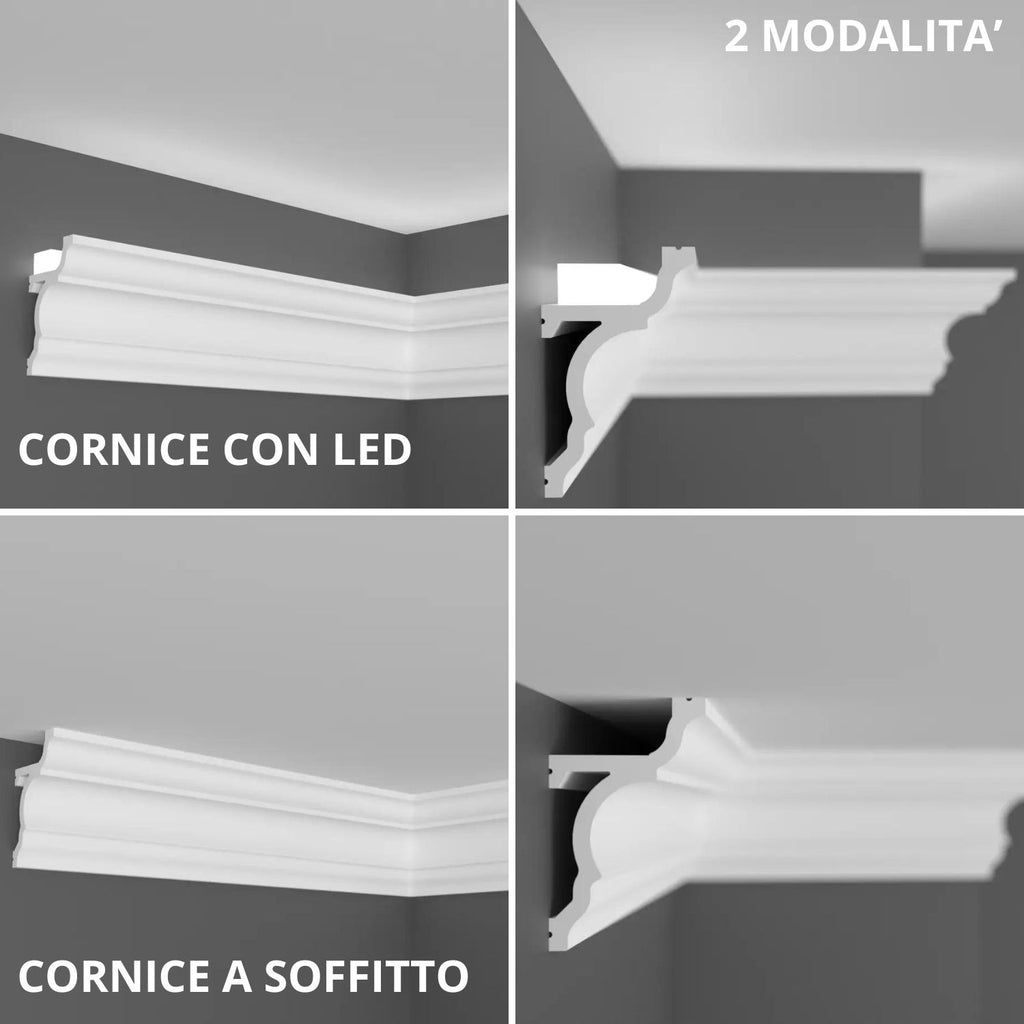 KH916 da 2 metri - Cornici velette per led a soffitto e parete, per il ...