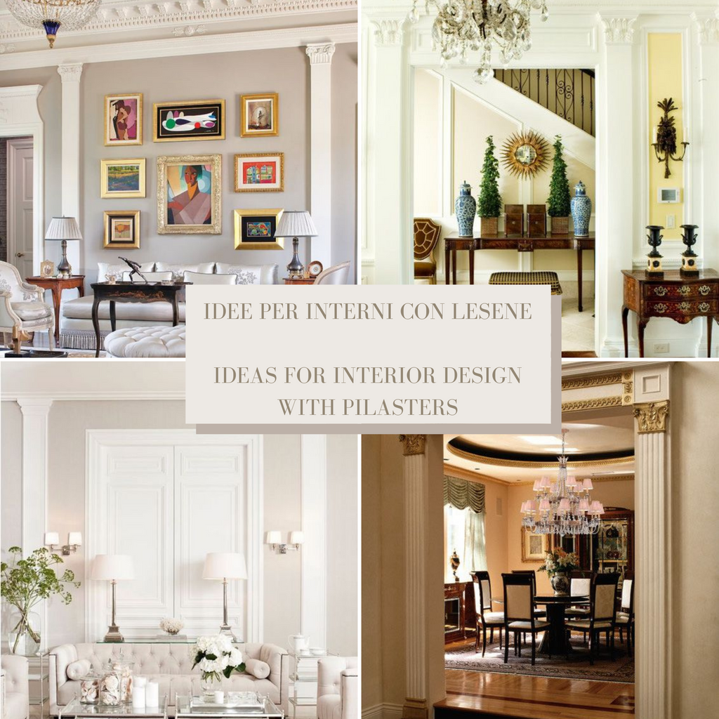 Lesena decorativa in stile corinzio a parete, pilastro colonna piatta ...